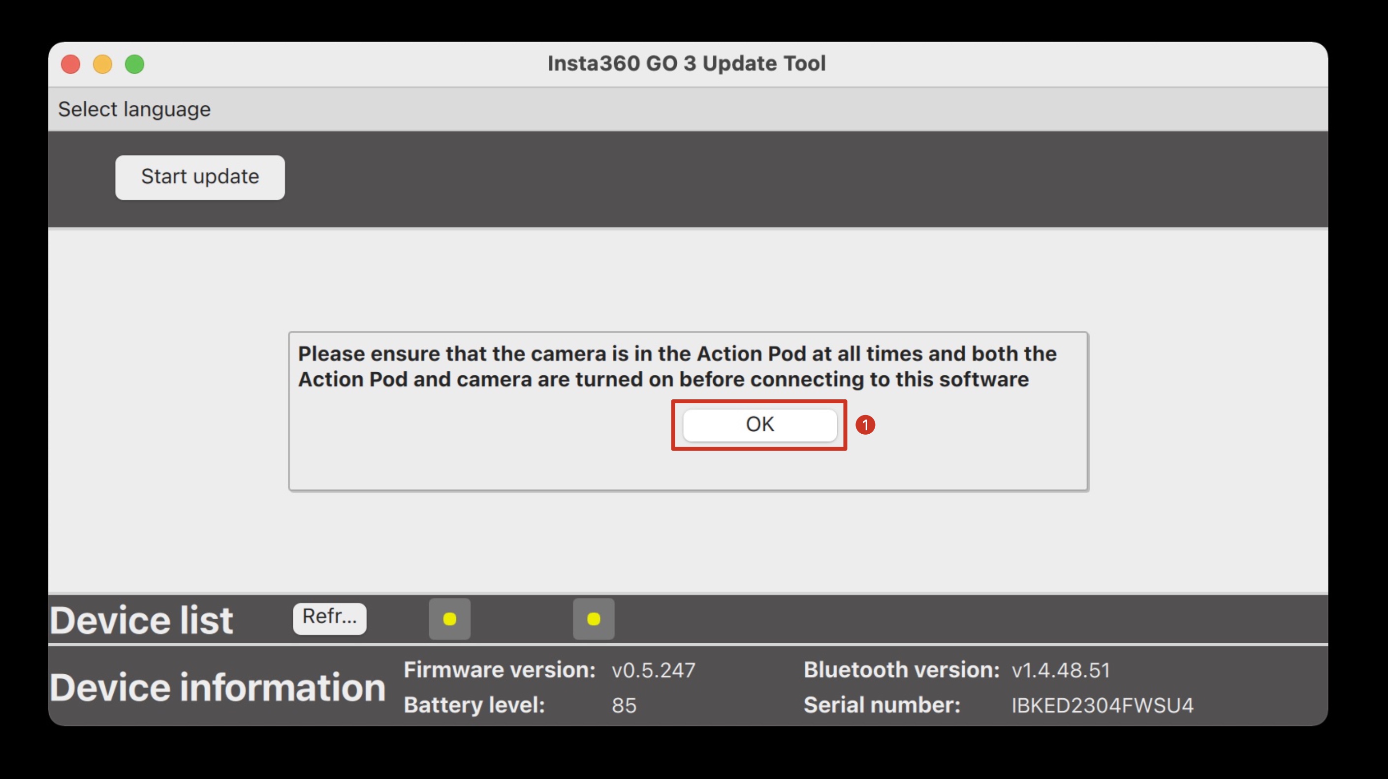 Insta360 GO 3 Firmware Update via Computer