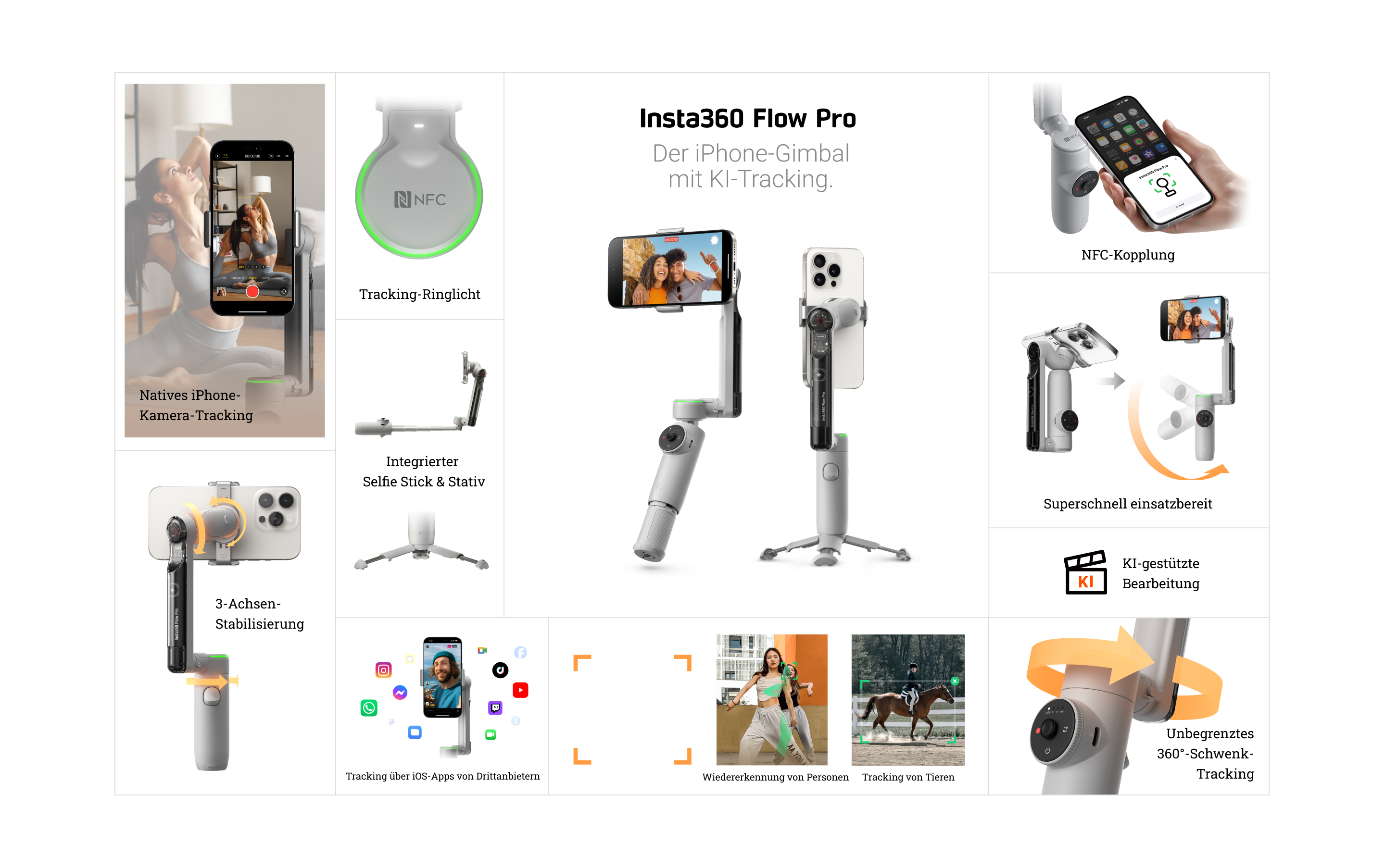 Insta360 Flow Pro & Flow - AI Tracking Smartphone Gimbal